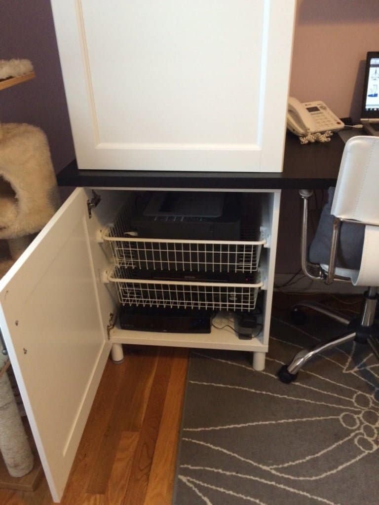 STUVA desk with BESTA doors