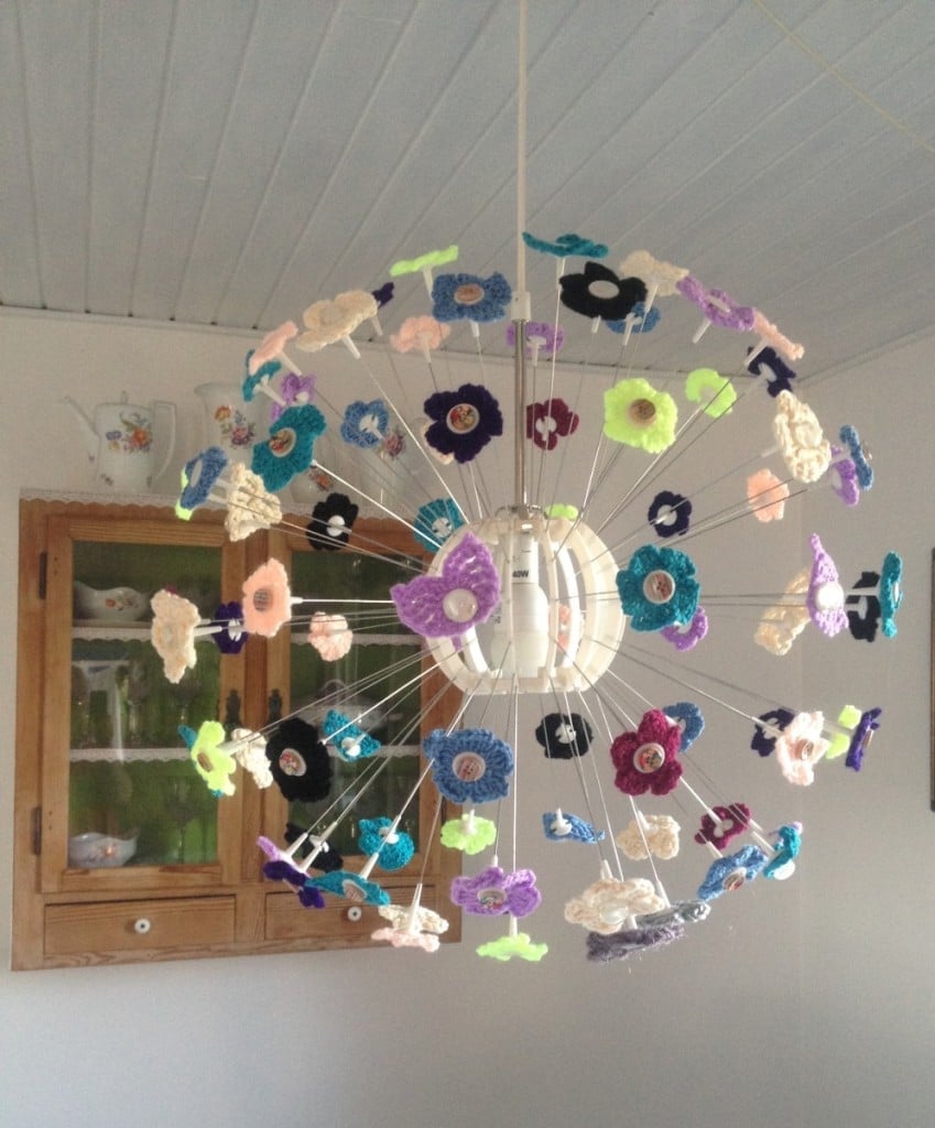 IKEA Maskros crochet lamp