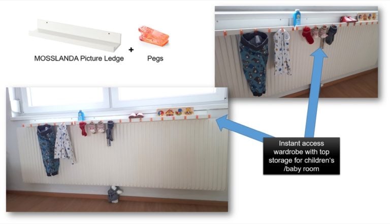 Instant wardrobe for baby room