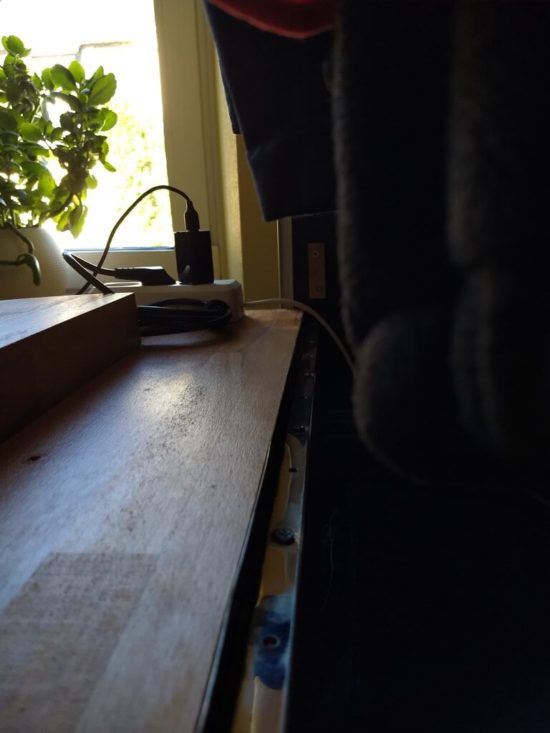 Genius fold out home office desk in PAX wardrobe
