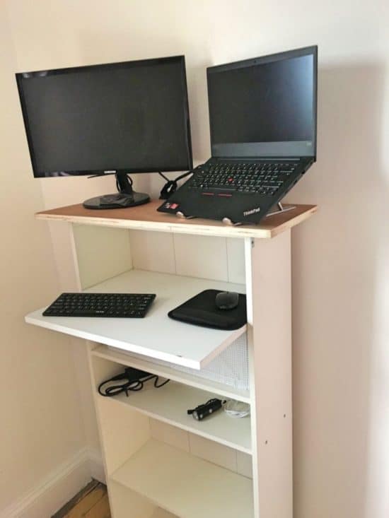 2 inexpensive ways to turn shelf unit to a standing desk