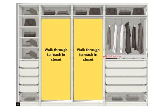 Genius reach-in closet IKEA wardrobe hack for double the storage space