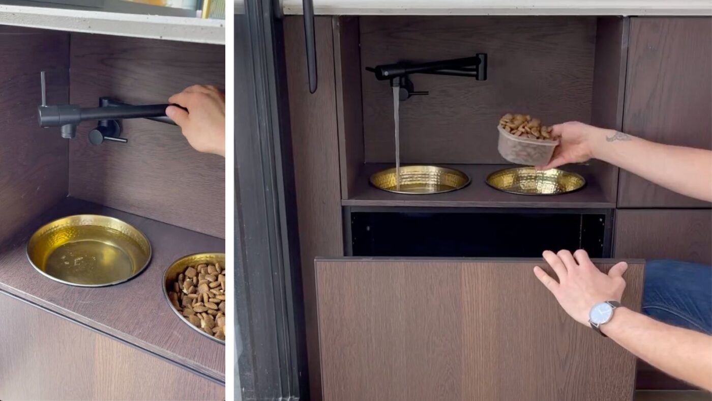 Elevated Dogs Bowls: The Unexpected Built-In A Dog Lover’s Kitchen Needs