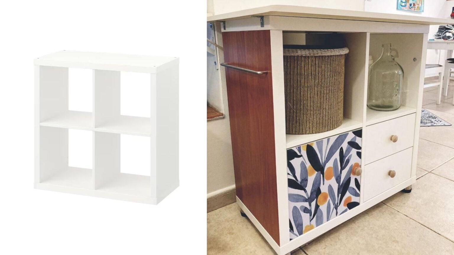 How a $45 IKEA Shelf Became My Small (But Cute) Kitchen Island